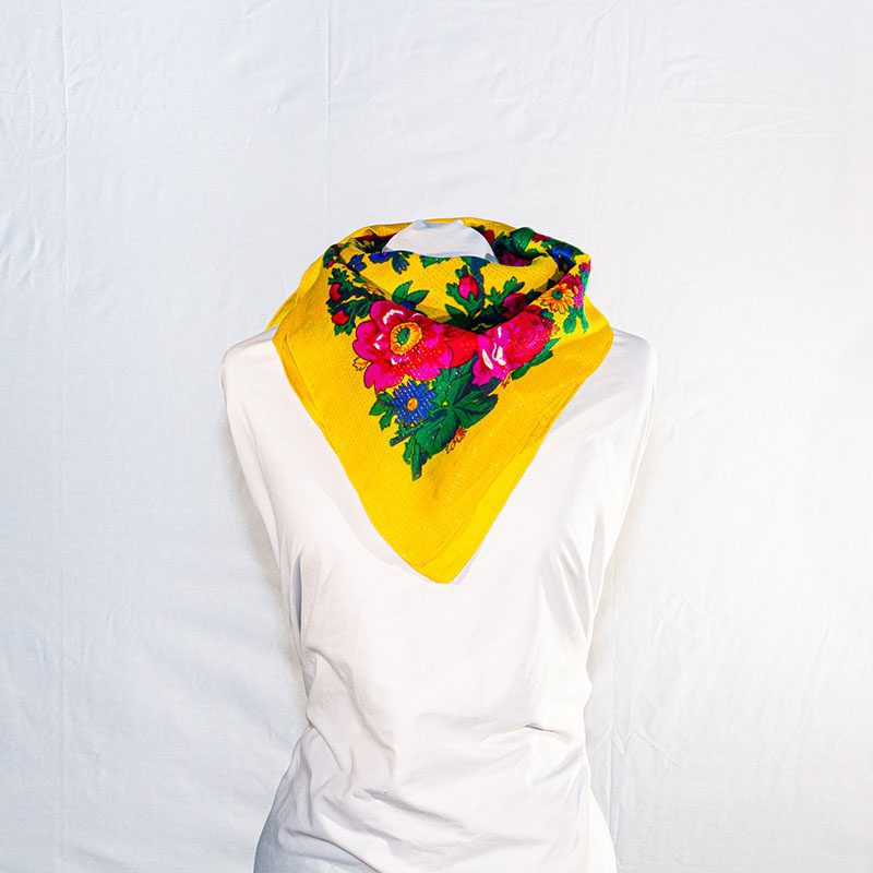 45″ x 45″ Non – Metallic – Kokum Floral Scarf (1259-2 Yellow ...