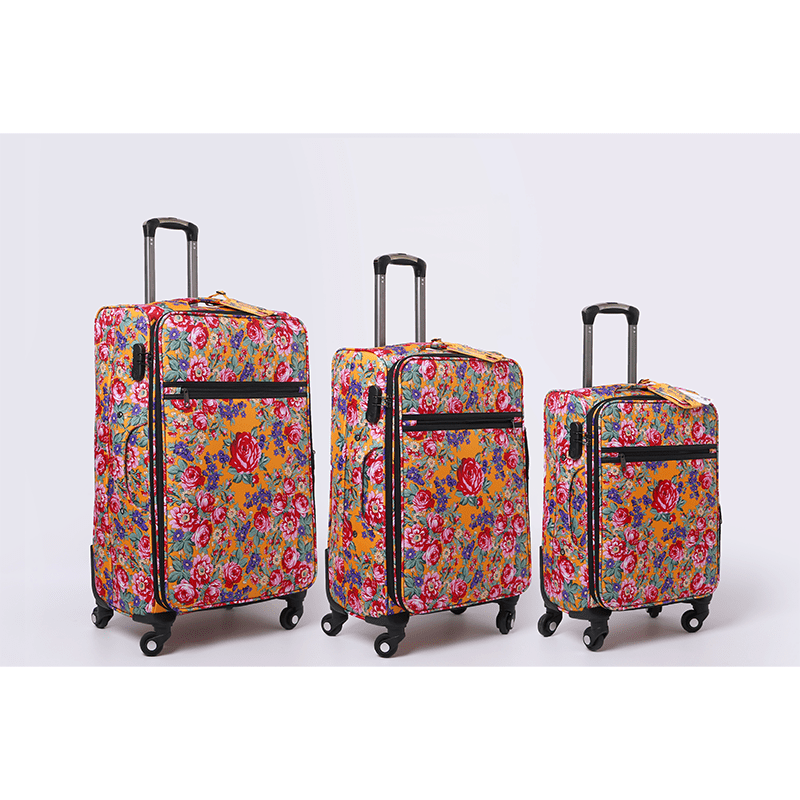 3 Piece Luggage Set Floral Design – Orange (Floral 991) – Canadian ...