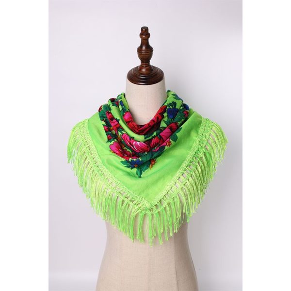 45″ x 45″ Non-Metallic Kokum Floral Scarf (CD-Scarf-02-45 Neon Green ...