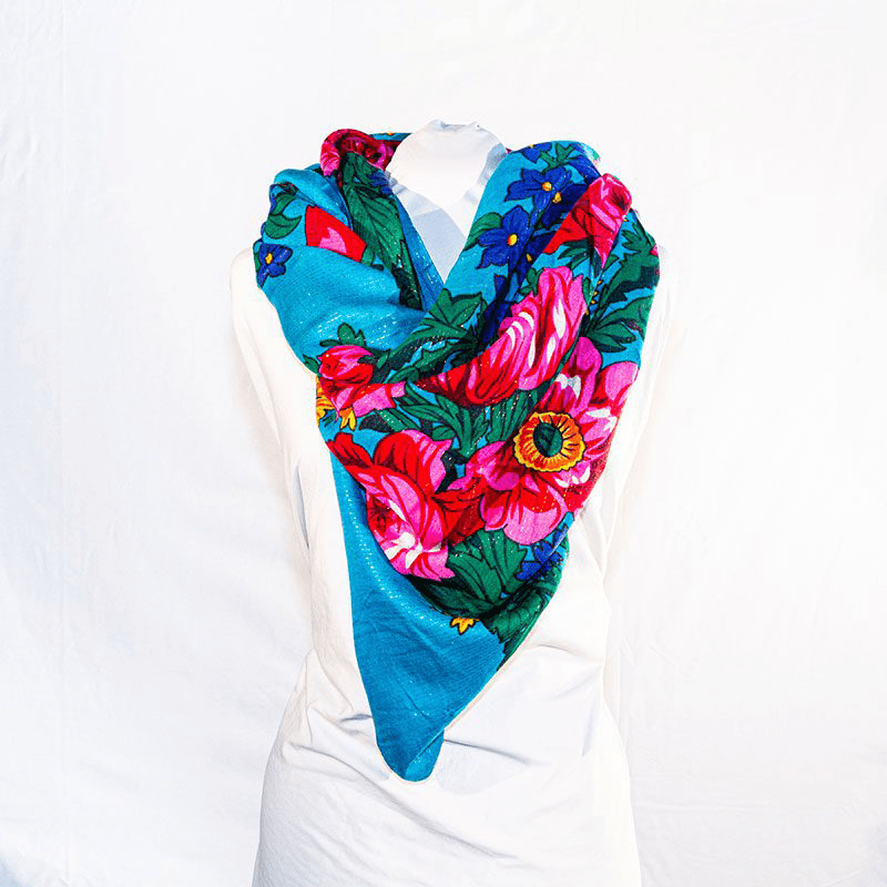 45″ x 45″ Metallic Kokum Floral Scarf (CD-Scarf-01-45 Metallic ...