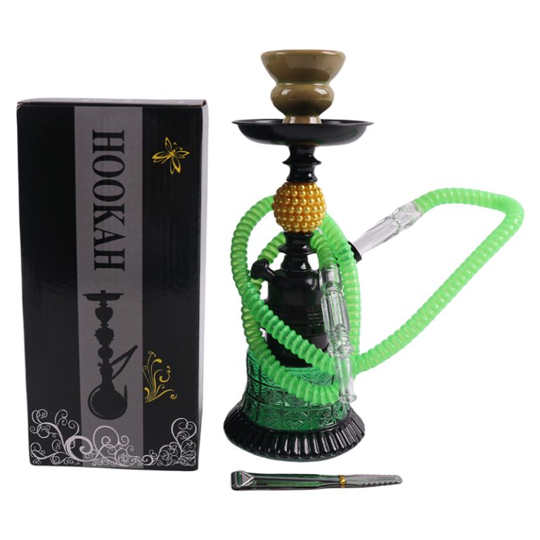 11" Hookah Golden Pearl Shape - Single Hose - Green (SMKE-022 ...