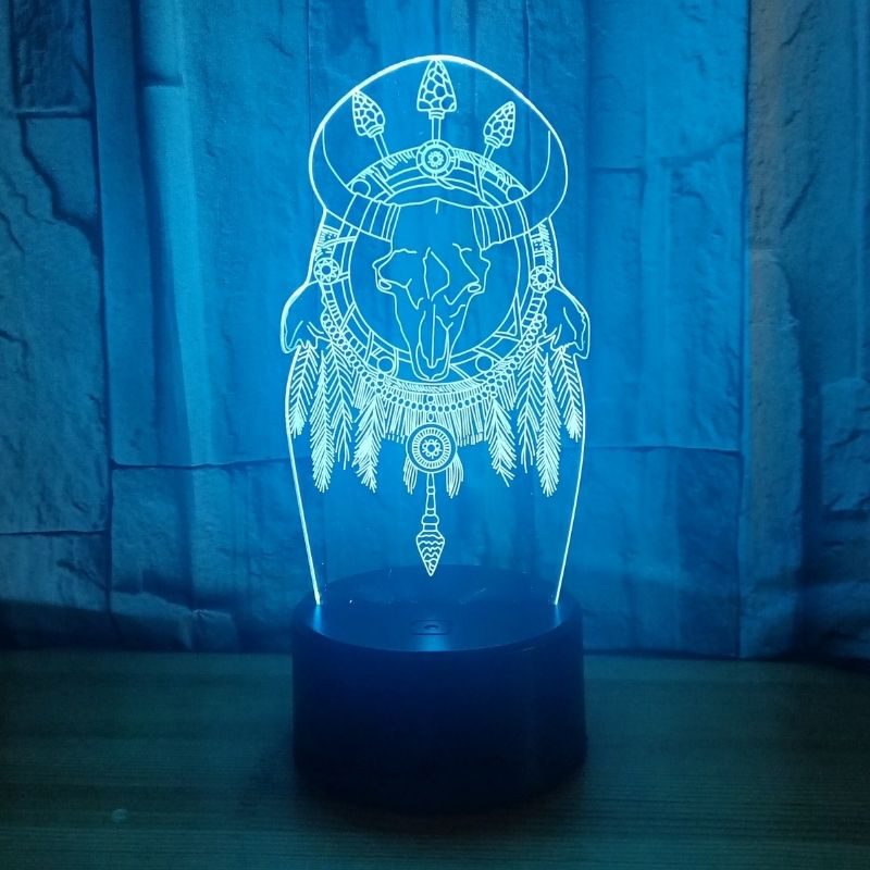 3D Illusion Design,Touch Acrylic 7-Colors Table Lamp Individual with ...