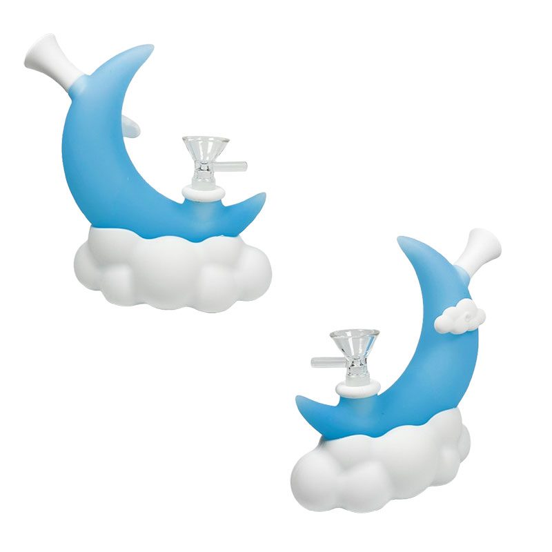 5" Silicone Luminous Moon Bong - SMKE-093-Blue | Canadian Distributor Inc.