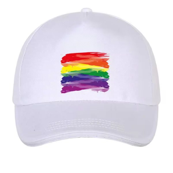 Rainbow Pride Gay Themed Baseball Hat-White (LGBTQ-16) | Canadian ...