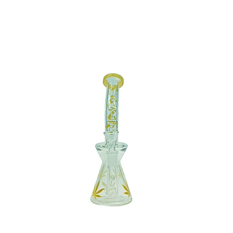 Haze 8.5" Weed Leaf Rig Bent Neck - Jade Yellow (Mini-E) | Canadian ...