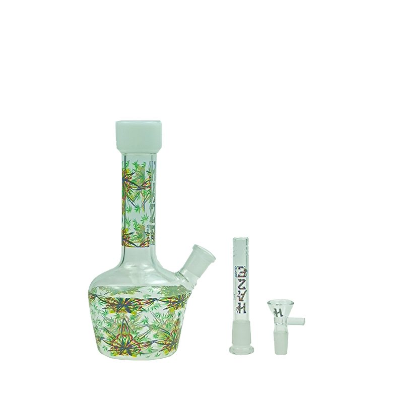 Haze 9" Leaves Dome Beaker White (Mini-O) | Canadian Distributor Inc.
