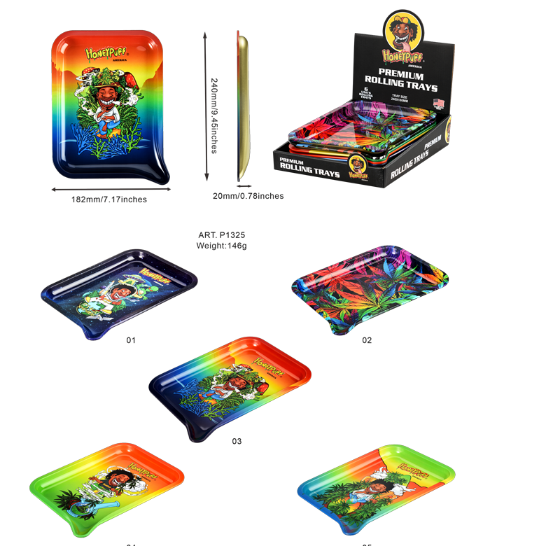 Honey Puff Paper Rolling Round Tray - Mixed Designs (P1325) | Canadian ...