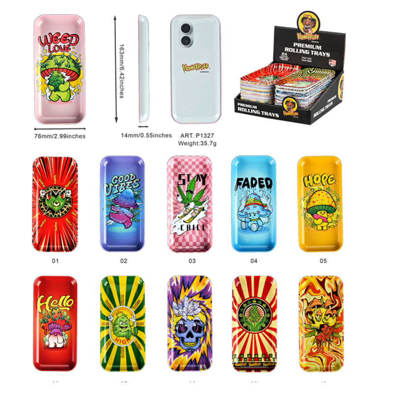 Honey Puff Paper Rolling Round Tray - Mixed Designs (P1327) | Canadian ...