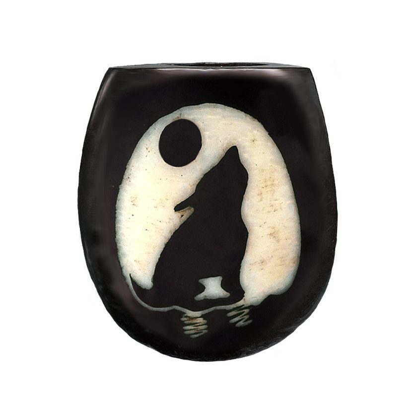 HAND CRAFTED MED. TAGUA PIPE - WOLF HOWLING (MD-TG-0905) | Canadian ...