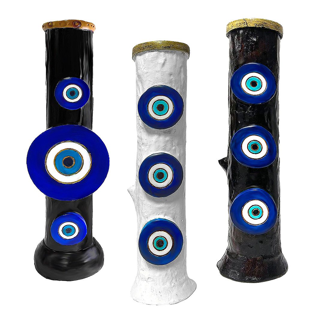 HAND CRAFTED WATER PIPE - 3 EVIL EYE (WP-0409 - 3EE) | Canadian ...